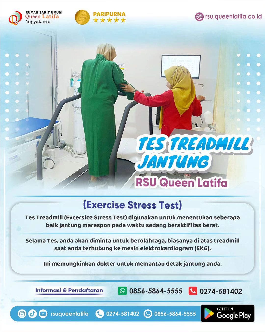 LAYANAN TREADMILL JANTUNG RSU QUEEN LATIFA - RSU Queen Latifa Yogyakarta