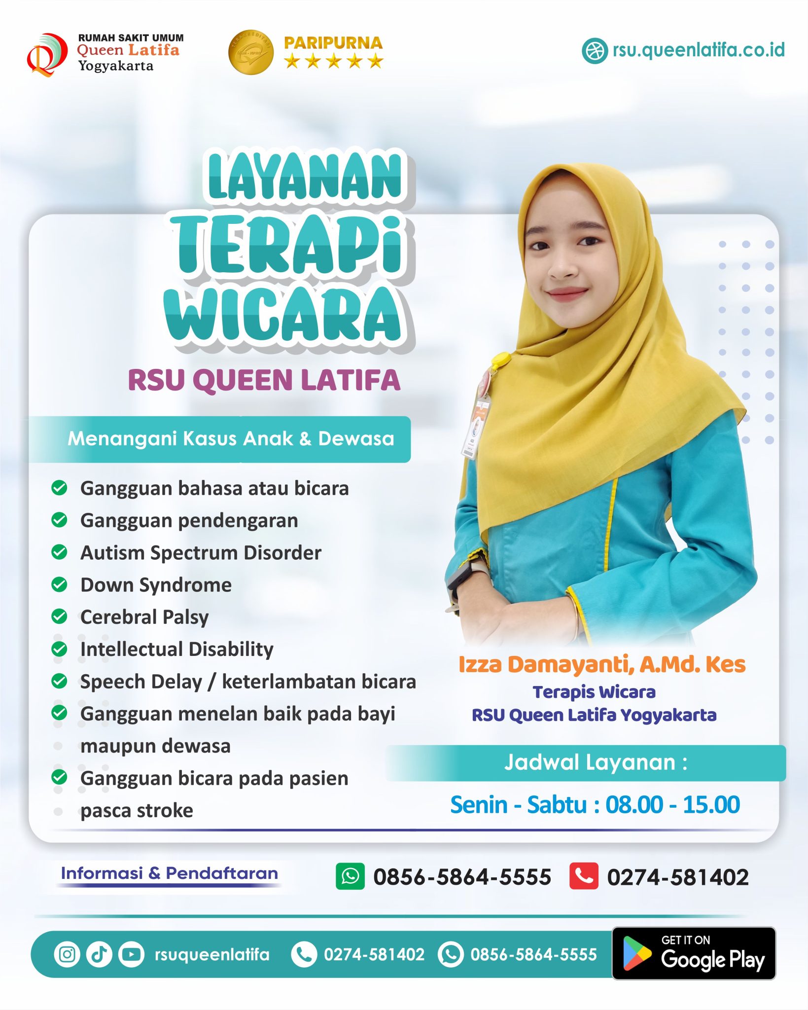 TERAPI WICARA RSU QUEEN LATIFA YOGYAKARTA - RSU Queen Latifa Yogyakarta