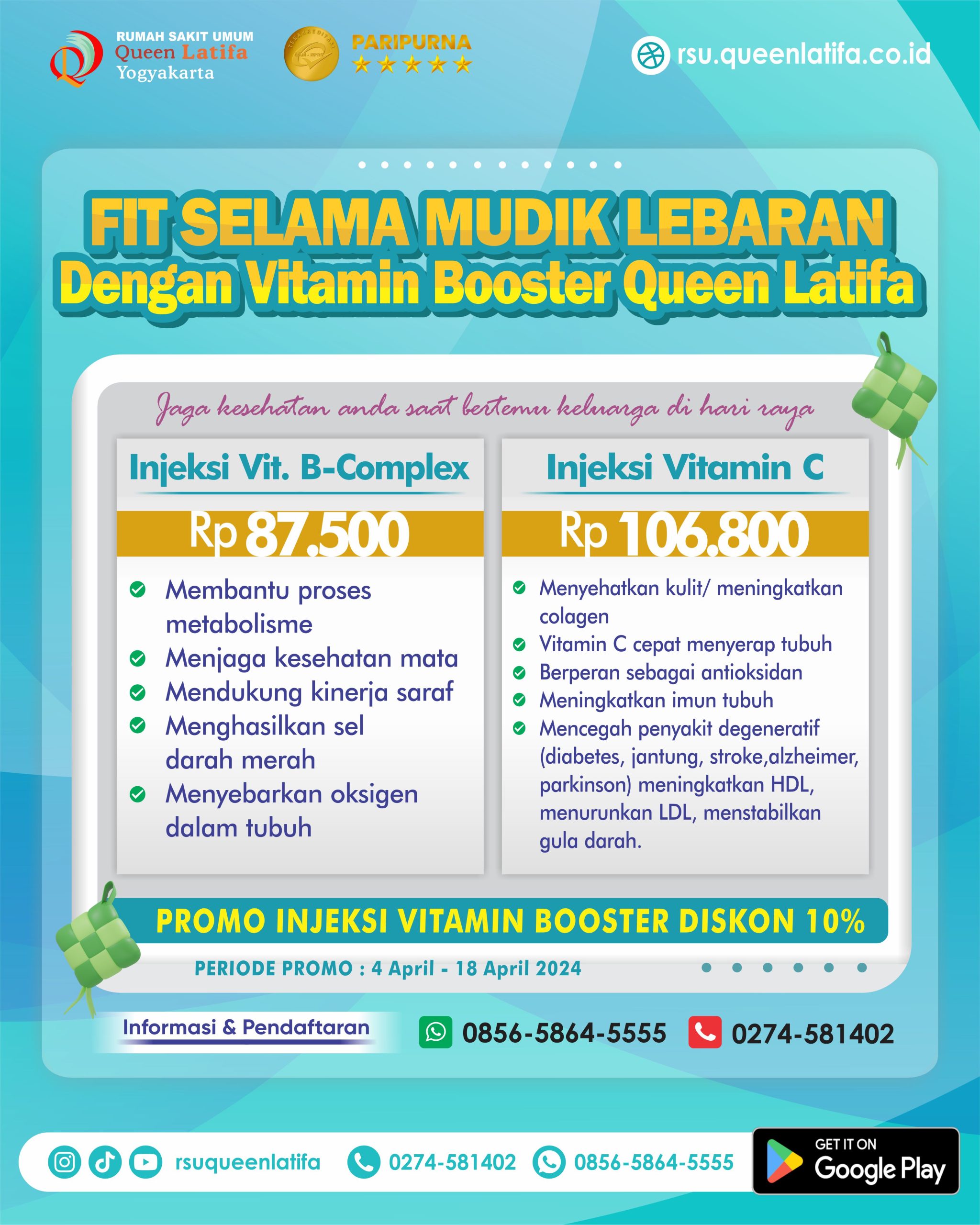 INJEKSI VITAMIN BIAR TETAP VIT DI HARI RAYA - RSU Queen Latifa Yogyakarta